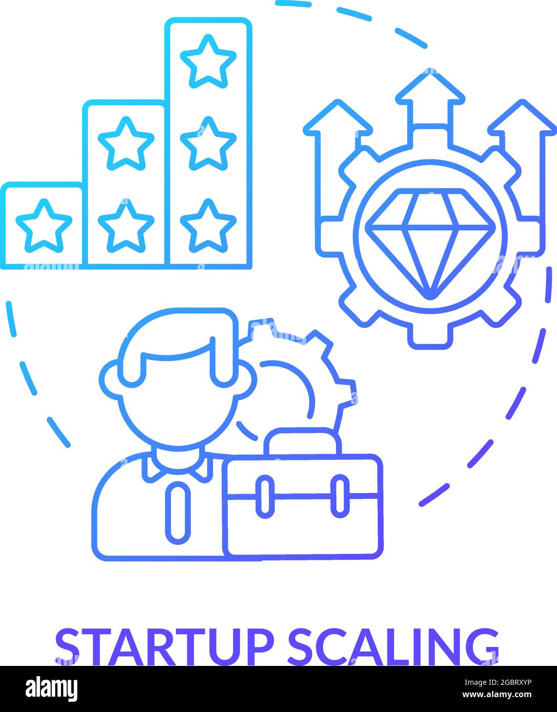 Startup scaling blue gradient concept icon Stock Vector Image & Art - Alamy