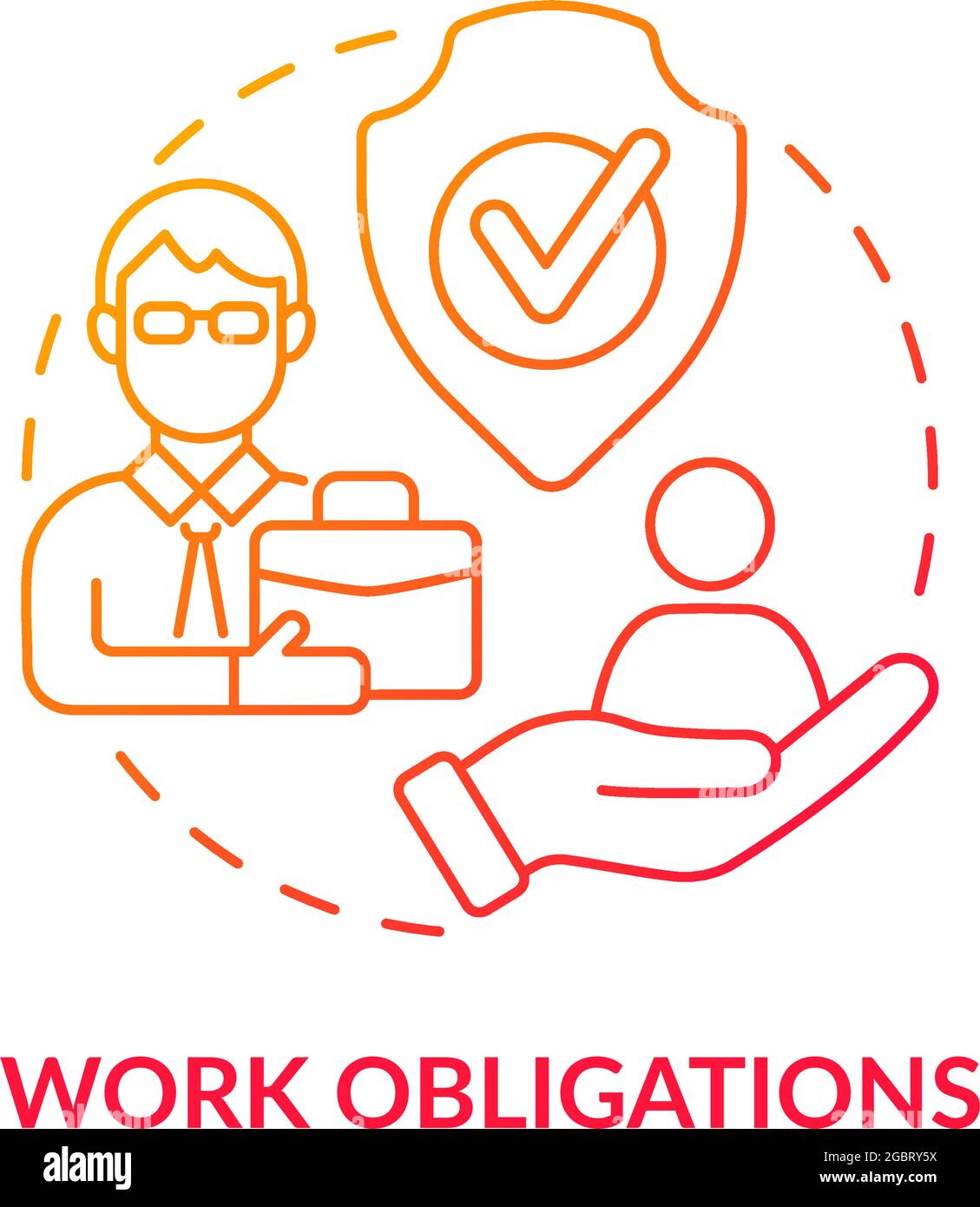 Work obligations red concept icon Stock Vector Image & Art - Alamy