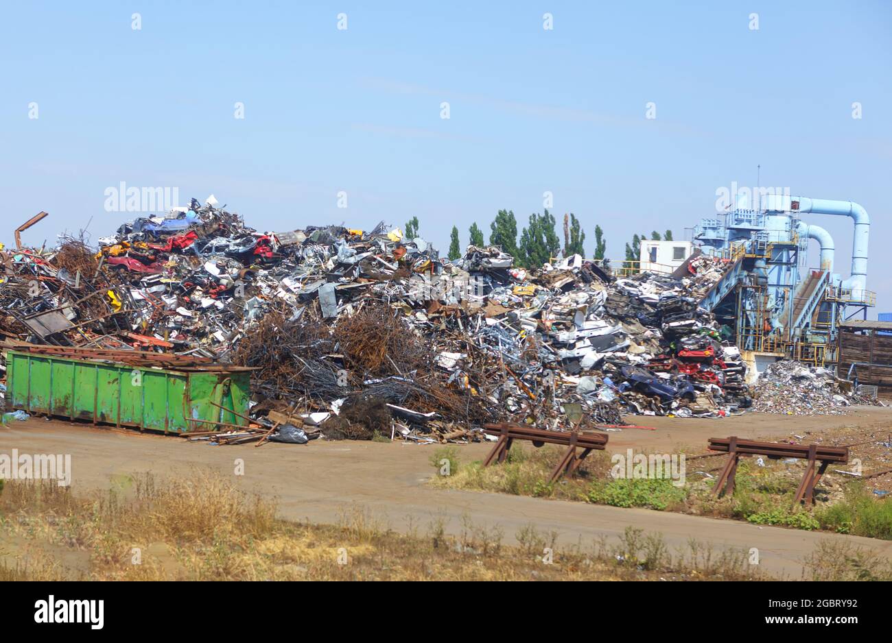 Factory for the recycling of old cars . Waste collection of recycling ...