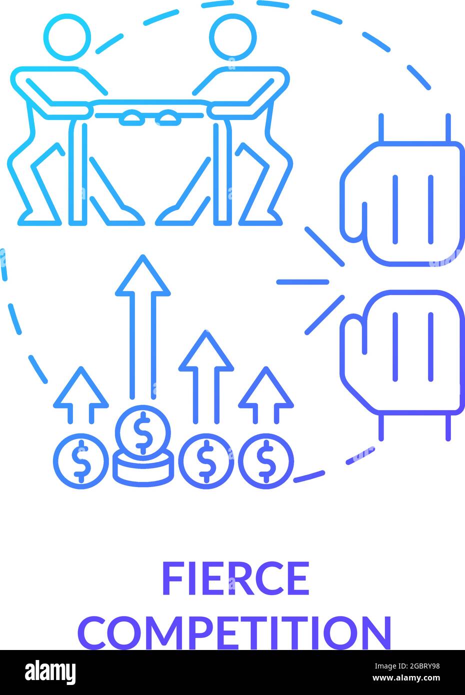 Fierce competition blue gradient concept icon Stock Vector Image & Art ...