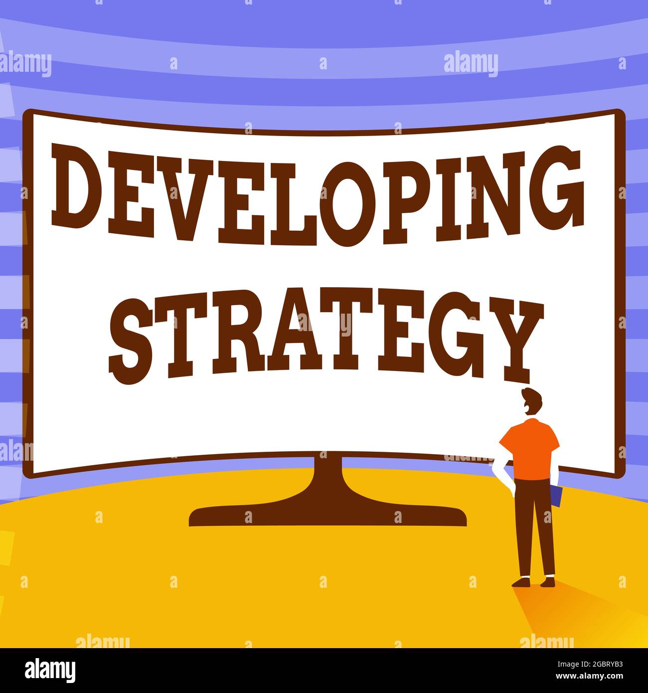 Sign displaying Developing Strategy. Conceptual photo Game plan that ...