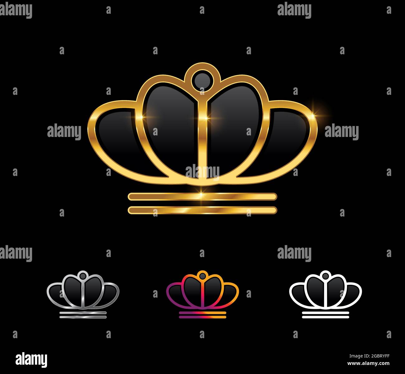 A Vector Illustration set of Golden Royal Crown Vector Sign Stock ...