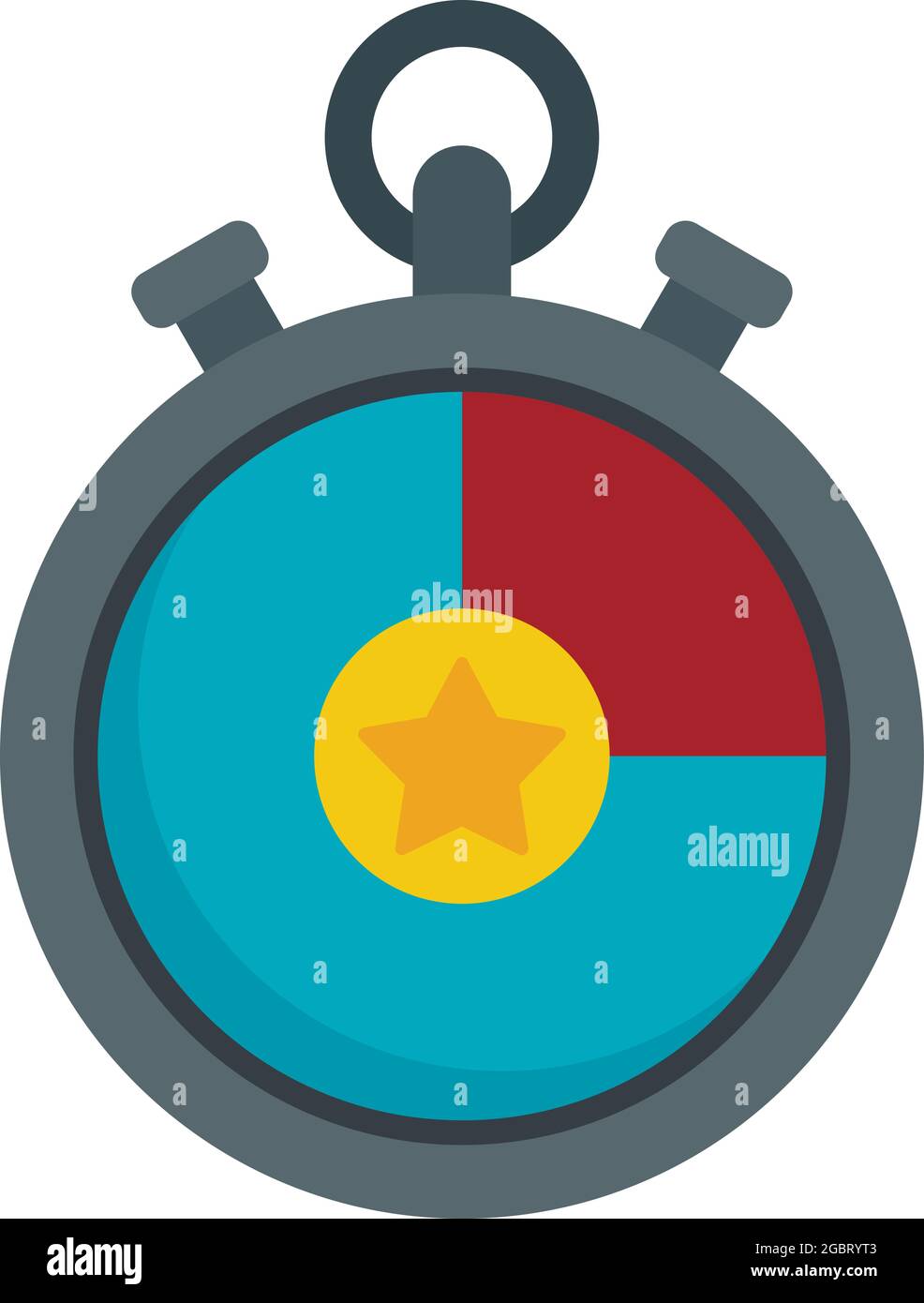 Video game stopwatch icon. Flat illustration of video game stopwatch ...