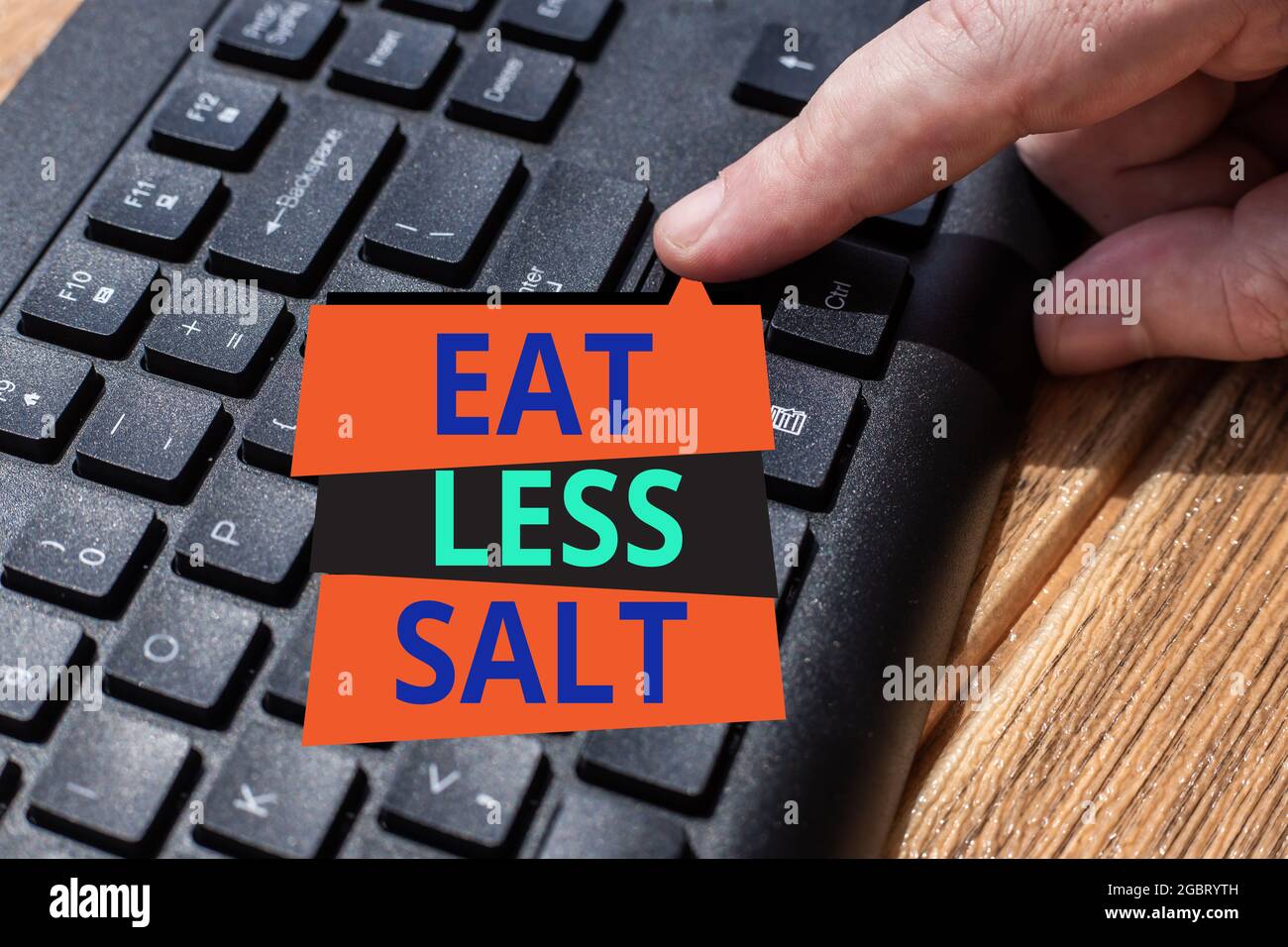 Conceptual caption Eat Less Salt. Word Written on reducing the sodium ...