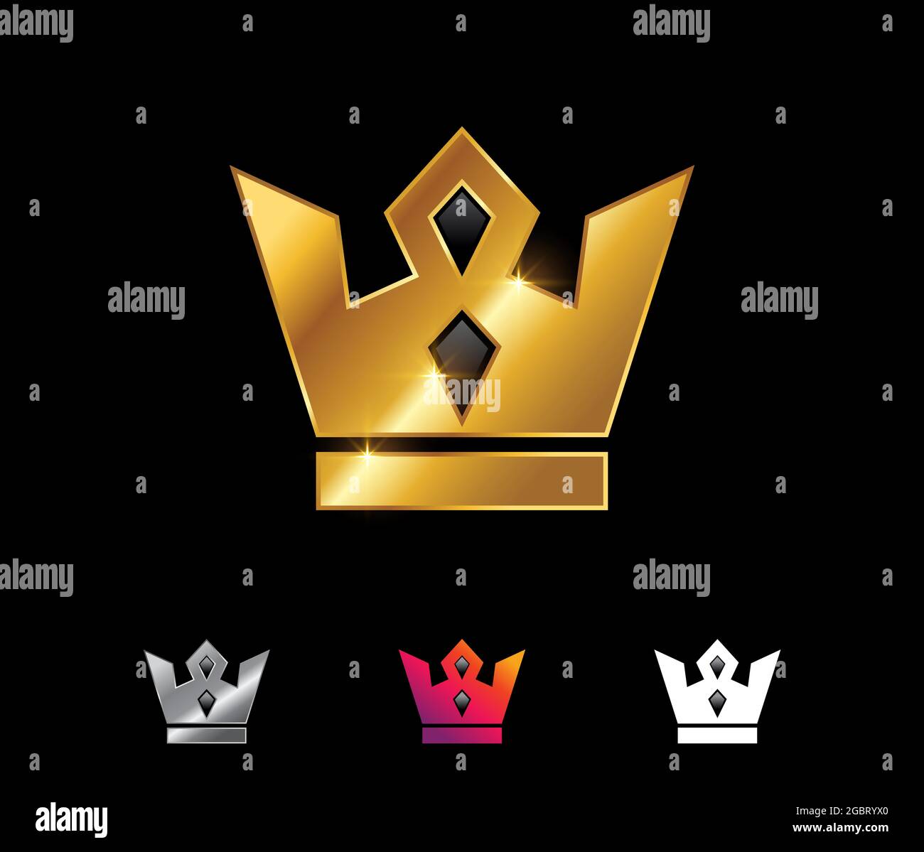 A Vector Illustration set of Golden Royal Crown Vector Sign Stock ...