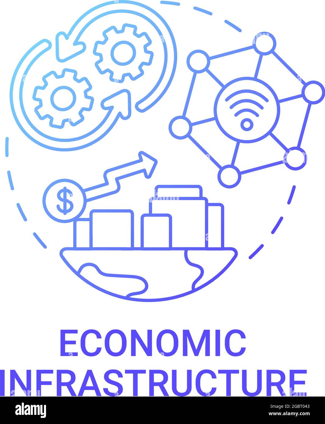 Economic infrastructure gradient blue concept icon Stock Vector Image ...