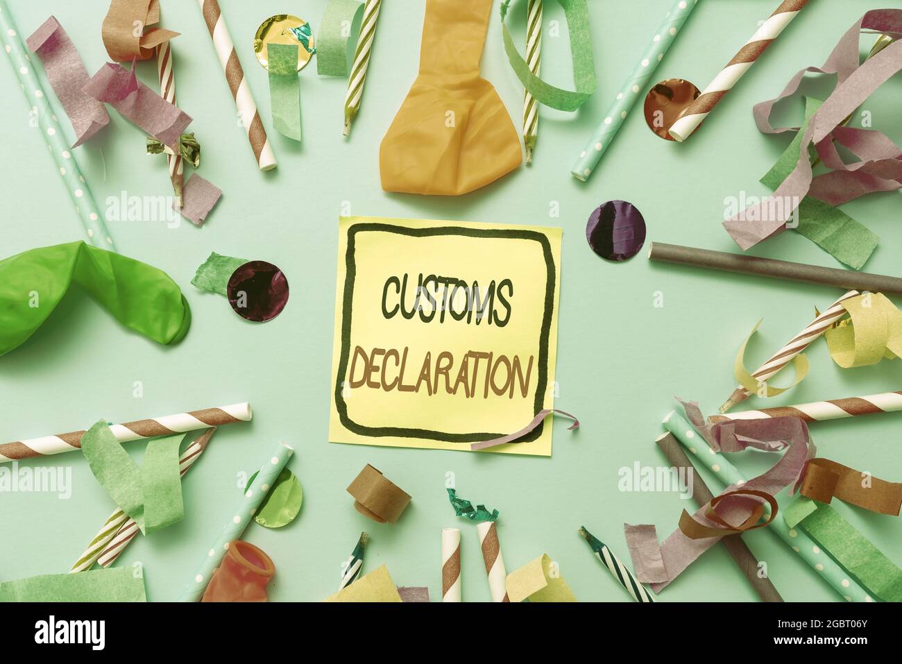 Text caption presenting Customs Declaration. Business idea Official ...