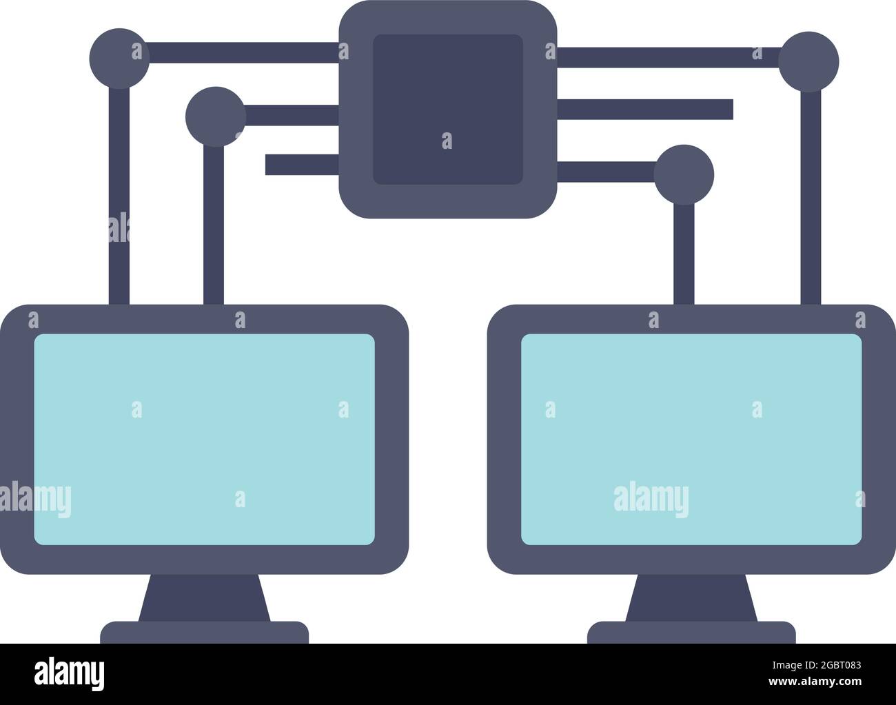 Machine learning network icon. Flat illustration of machine learning ...