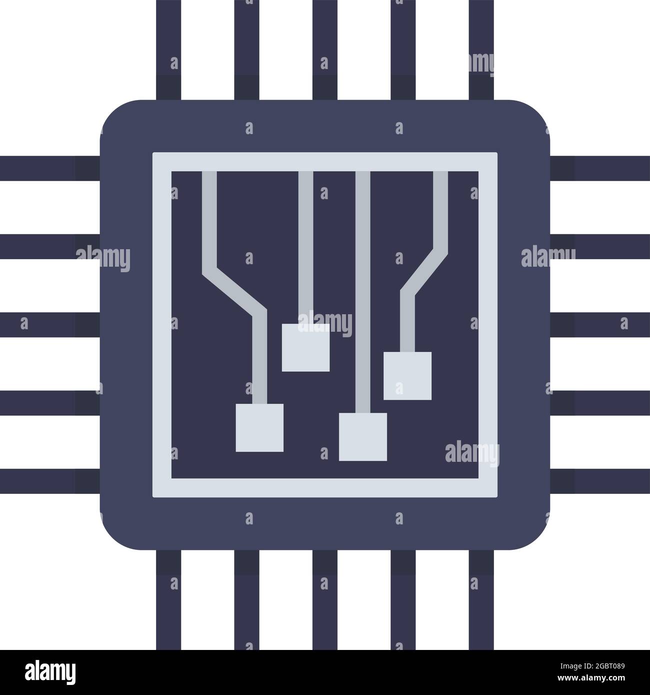 Machine Learning Processor Icon Flat Illustration Of Machine Learning Processor Vector Icon