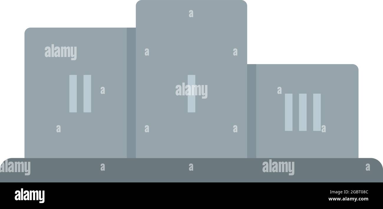 Gamification podium icon. Flat illustration of gamification podium ...