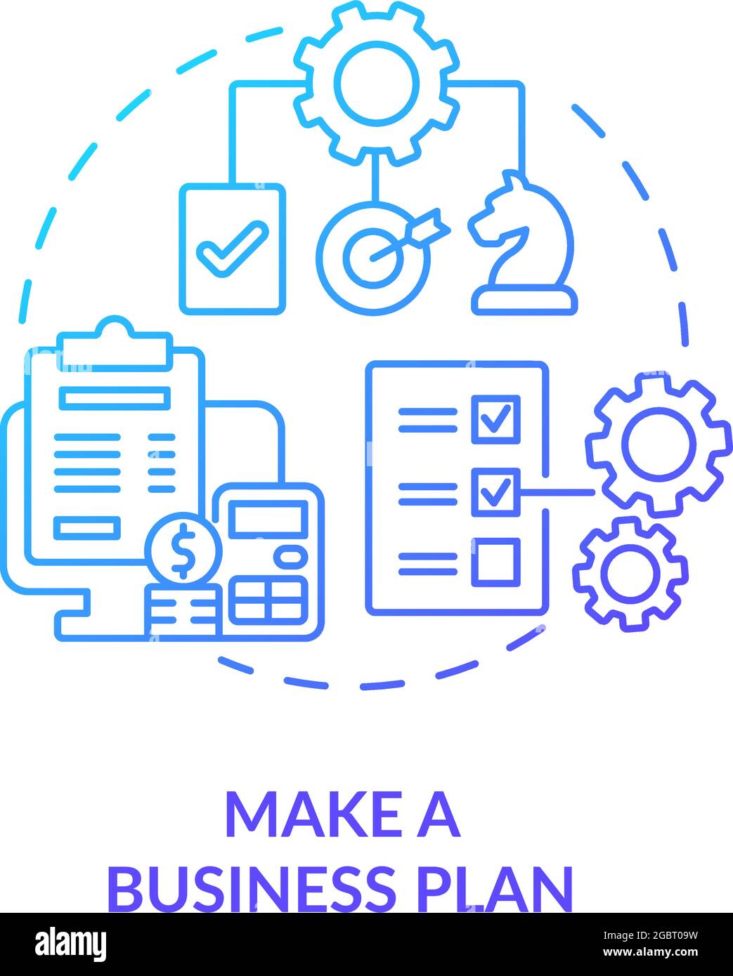 Make business plan blue gradient concept icon Stock Vector Image & Art ...