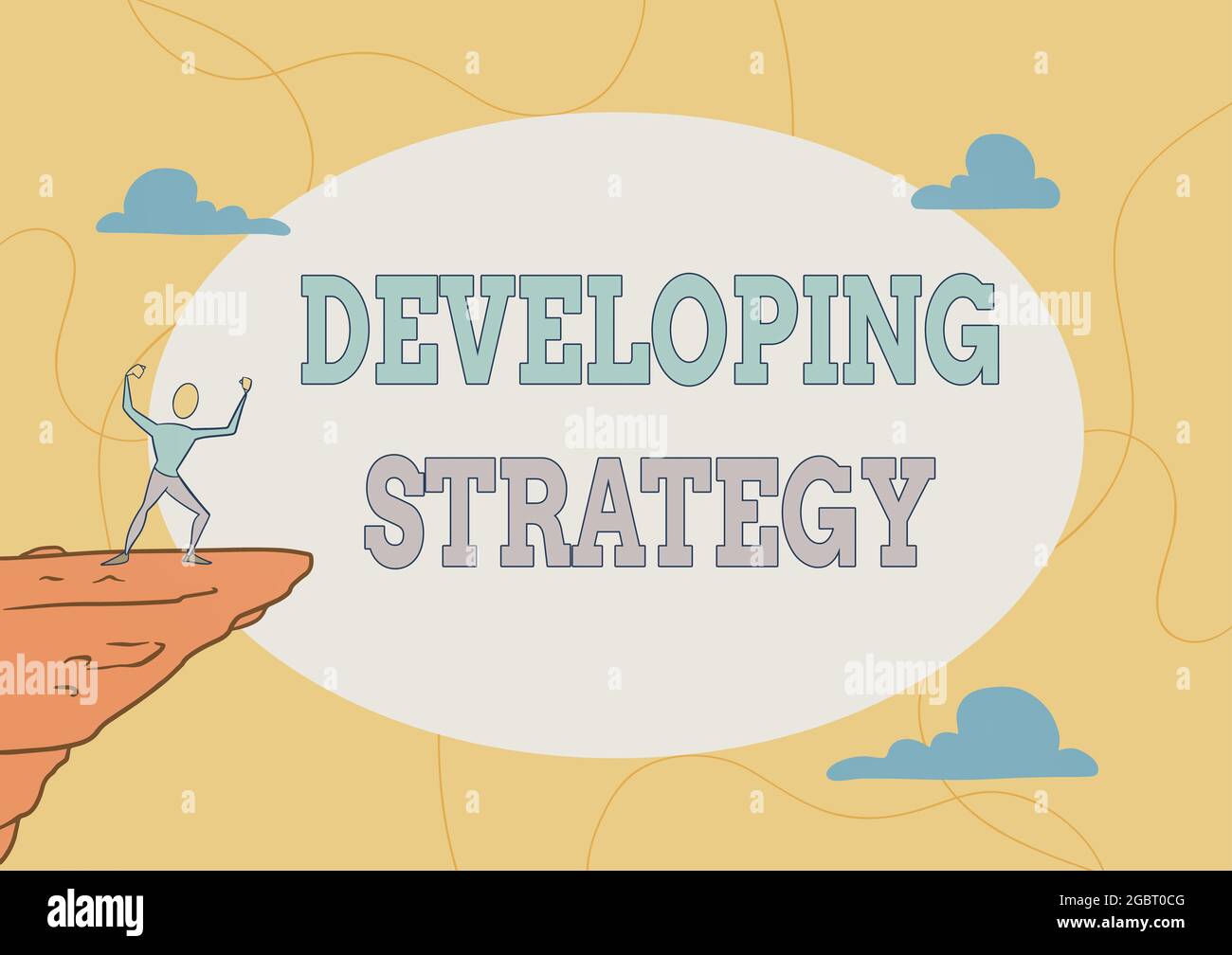 Text showing inspiration Developing Strategy. Business overview Game ...