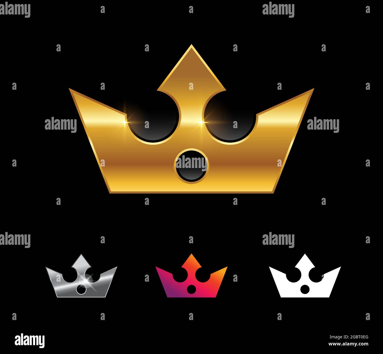 A vector Illustyration set of Golden Crown Vector Sign Stock Vector ...