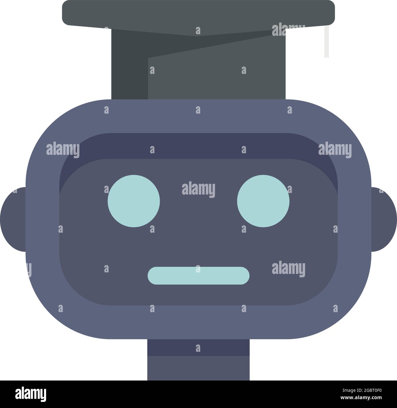 Graduated ai robot icon. Flat illustration of graduated ai robot vector ...