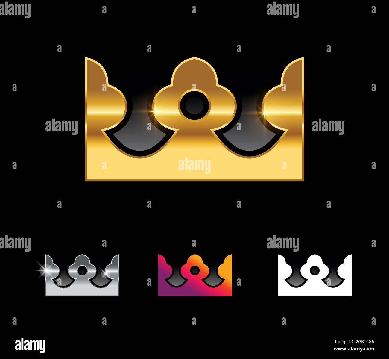 A vector illustration set of Golden Crown Vector Sign Stock Vector ...