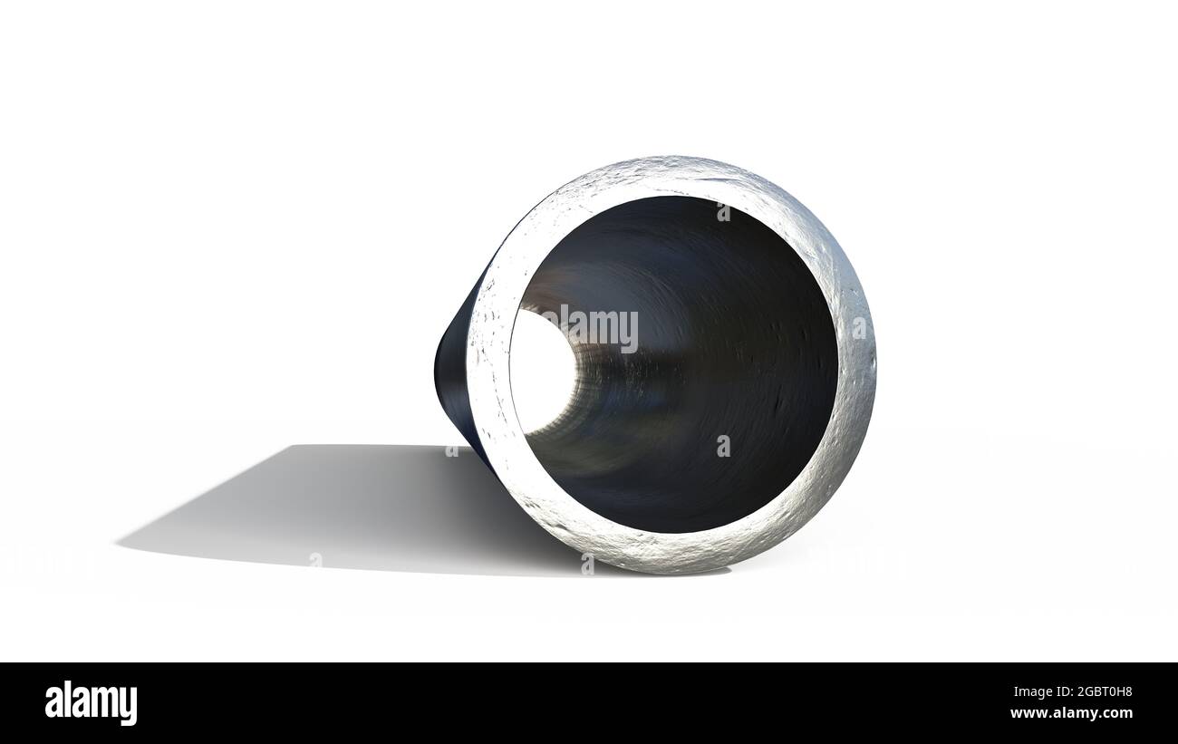 Round pipe metal profile. isolated concept industrial 3D rendering ...