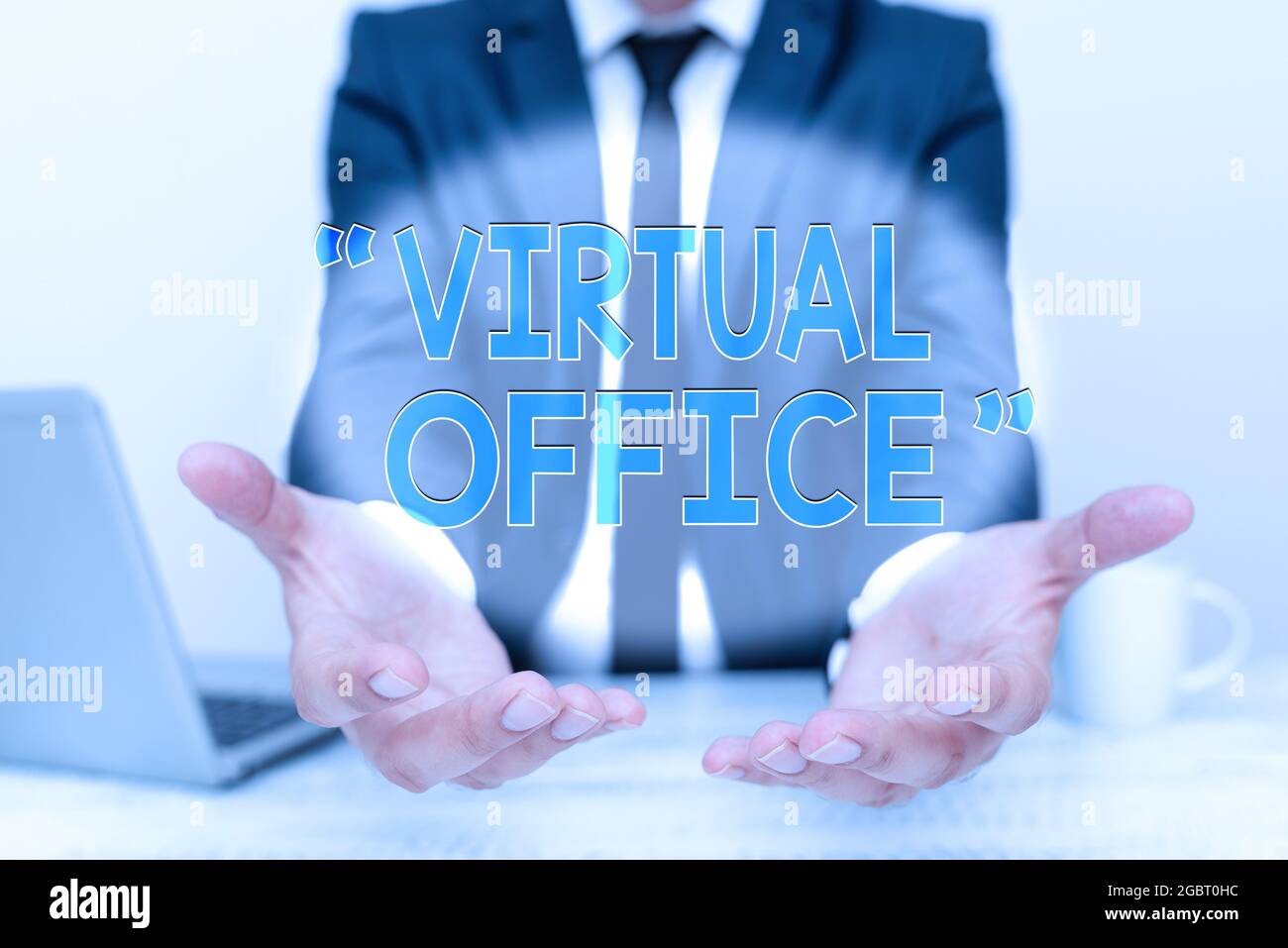 Sign displaying Virtual Office. Concept meaning operational domain of ...