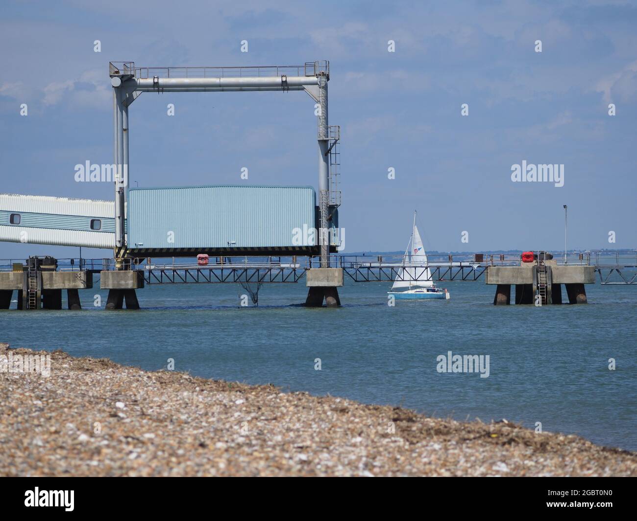 Sheerness, Kent, UK. 5th August, 2021. A mooring buoy being installed ...