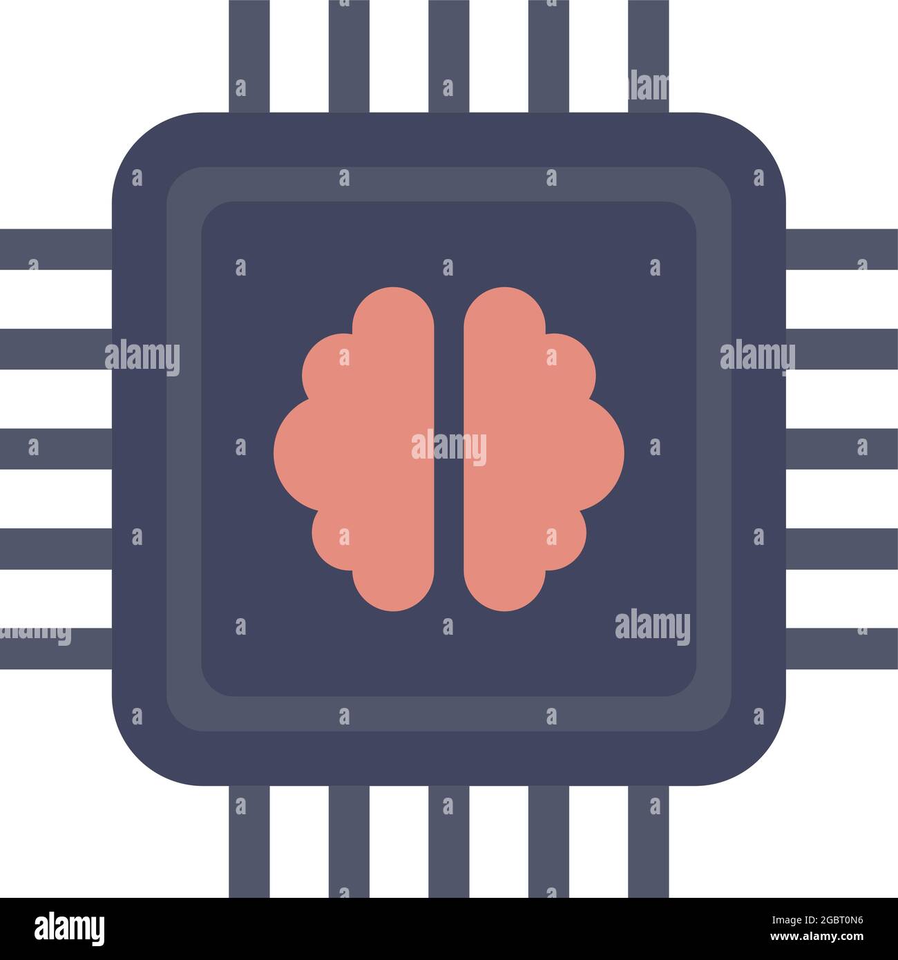 Brain ai processor icon. Flat illustration of brain ai processor vector ... Brain ai processor icon. Flat illustration of brain ai processor vector ...