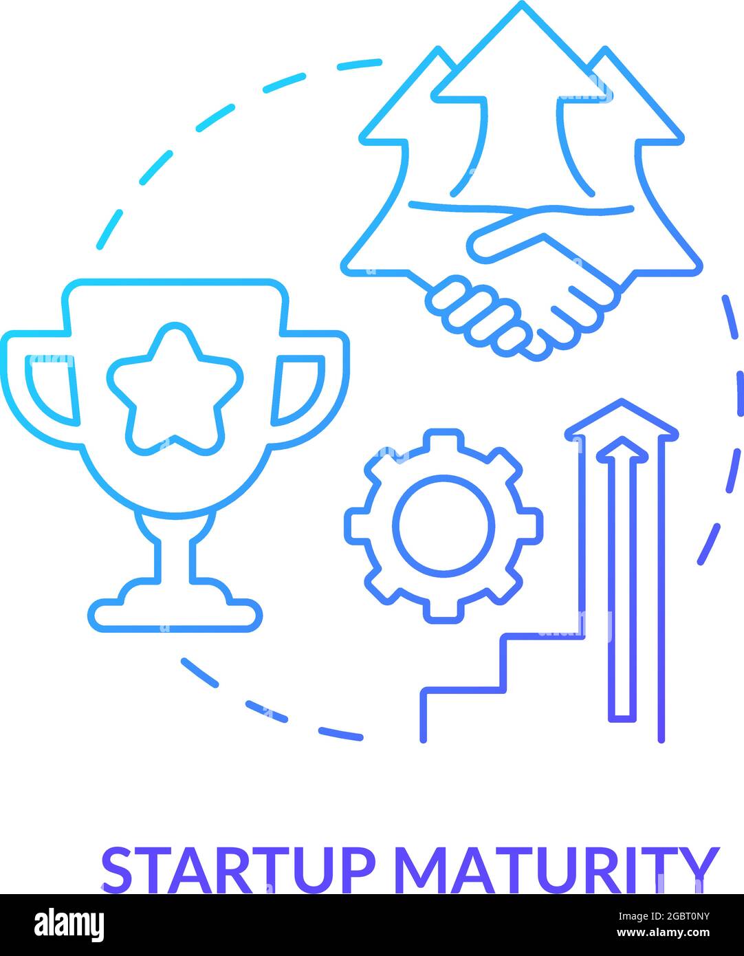 Startup maturity blue gradient concept icon Stock Vector Image & Art ...