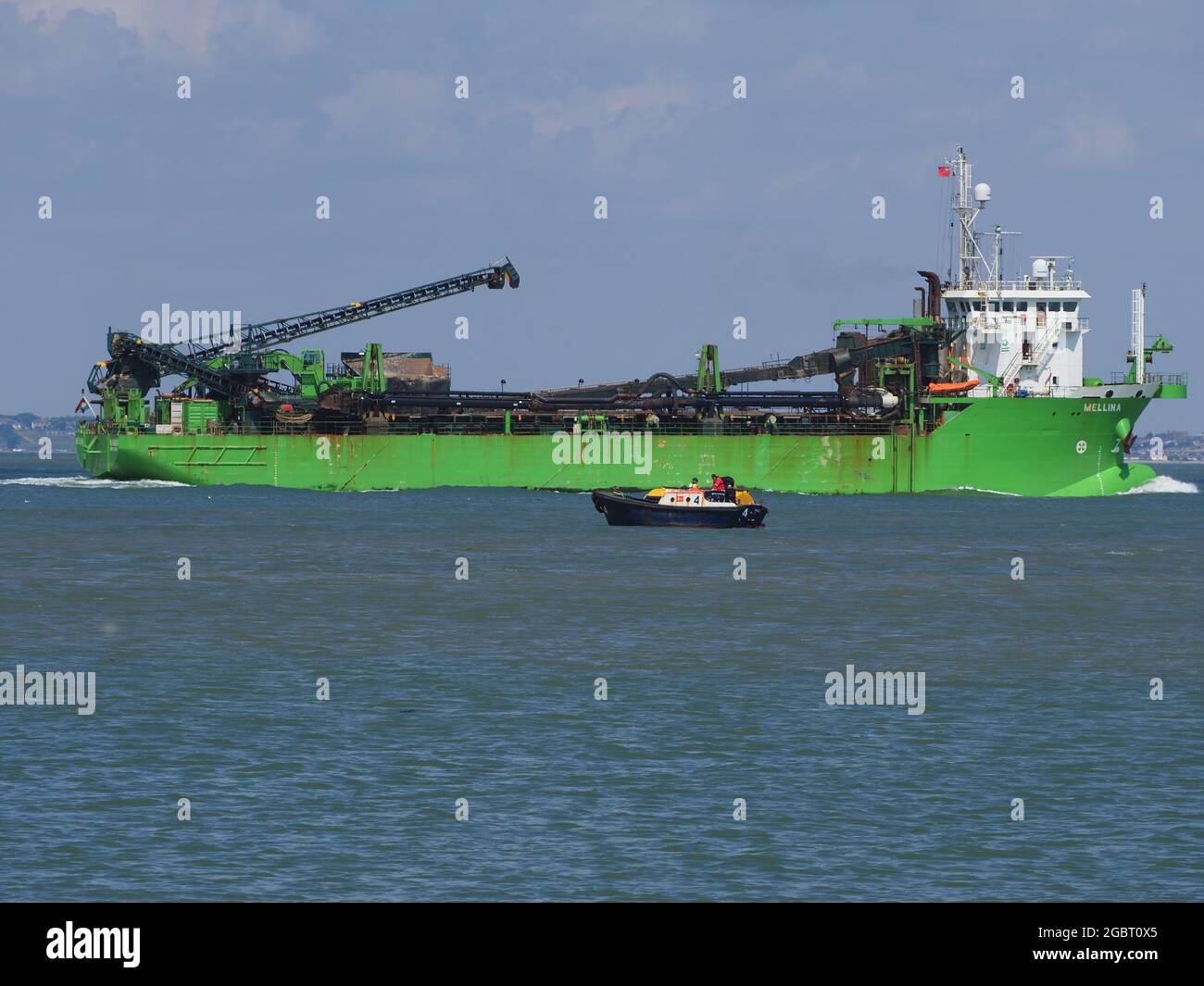 Sheerness, Kent, UK. 5th August, 2021. A mooring buoy being installed ...