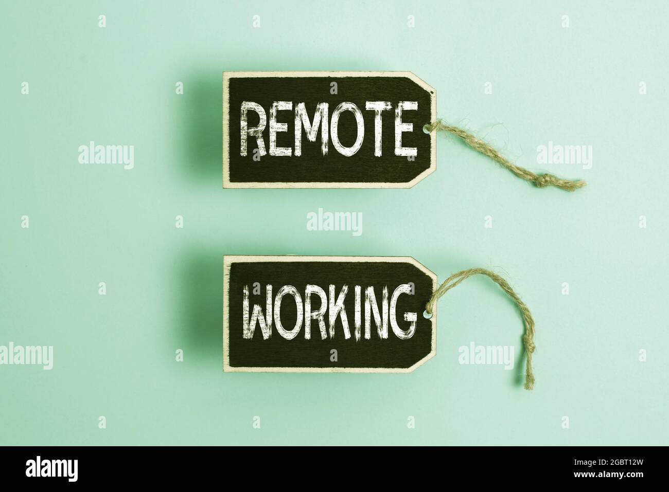 Conceptual display Remote Working. Business overview style that allows ...