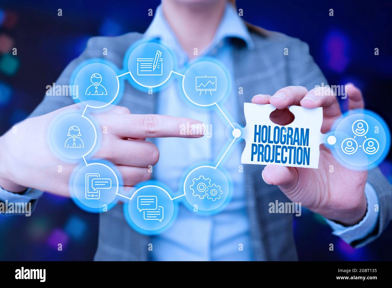 Handwriting text Hologram Projection. Internet Concept photographic ...