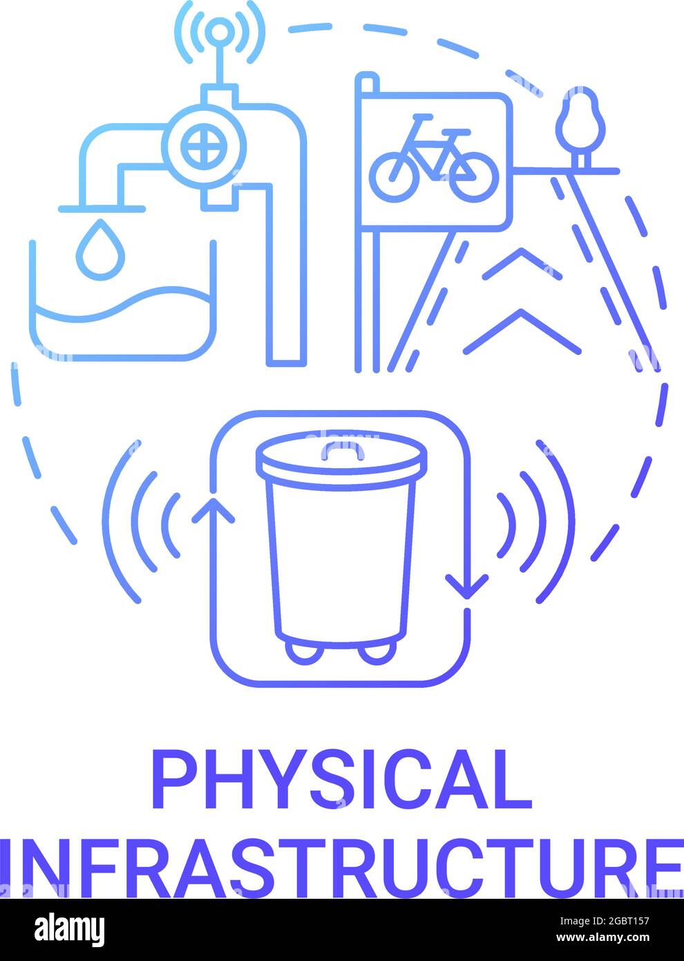 Physical infrastructure gradient blue concept icon Stock Vector Image ...