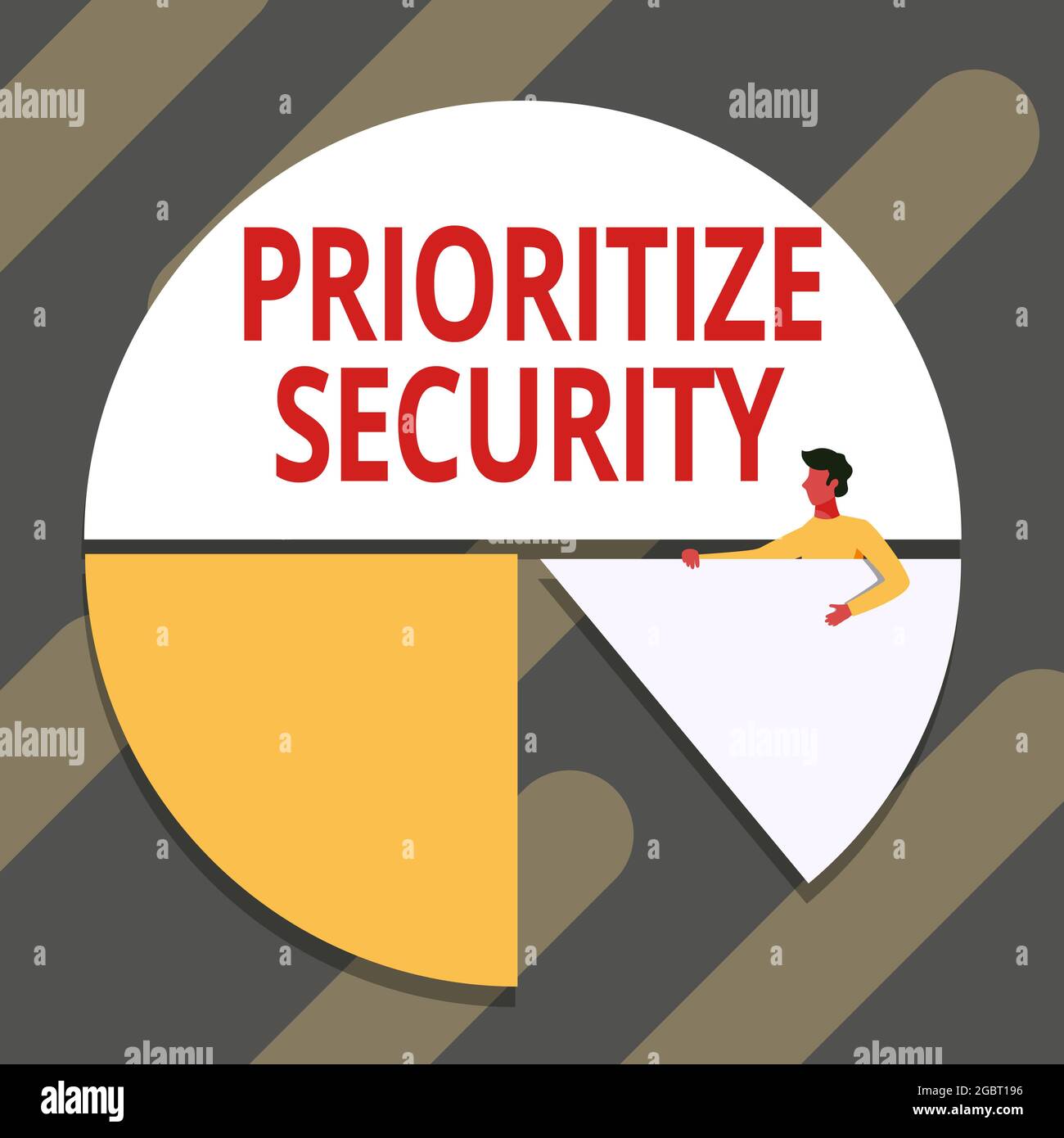 Hand writing sign Prioritize Security. Business overview designate ...
