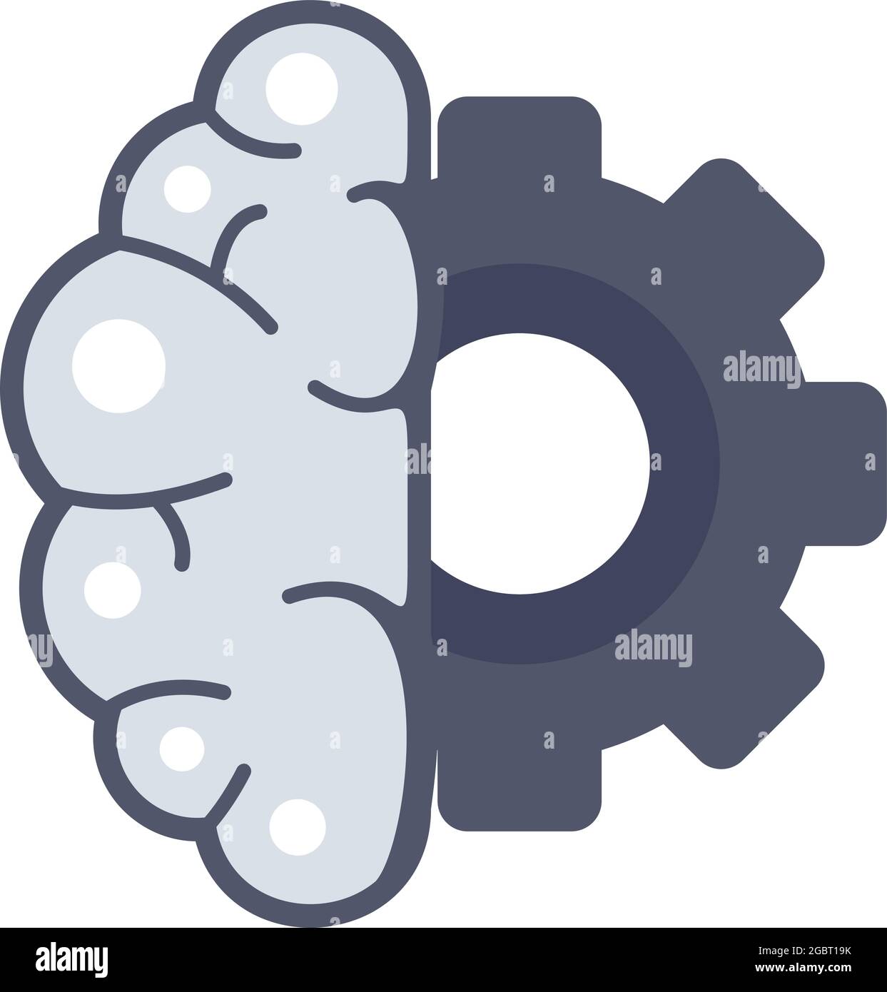 Gear brain ai icon. Flat illustration of gear brain ai vector icon ...