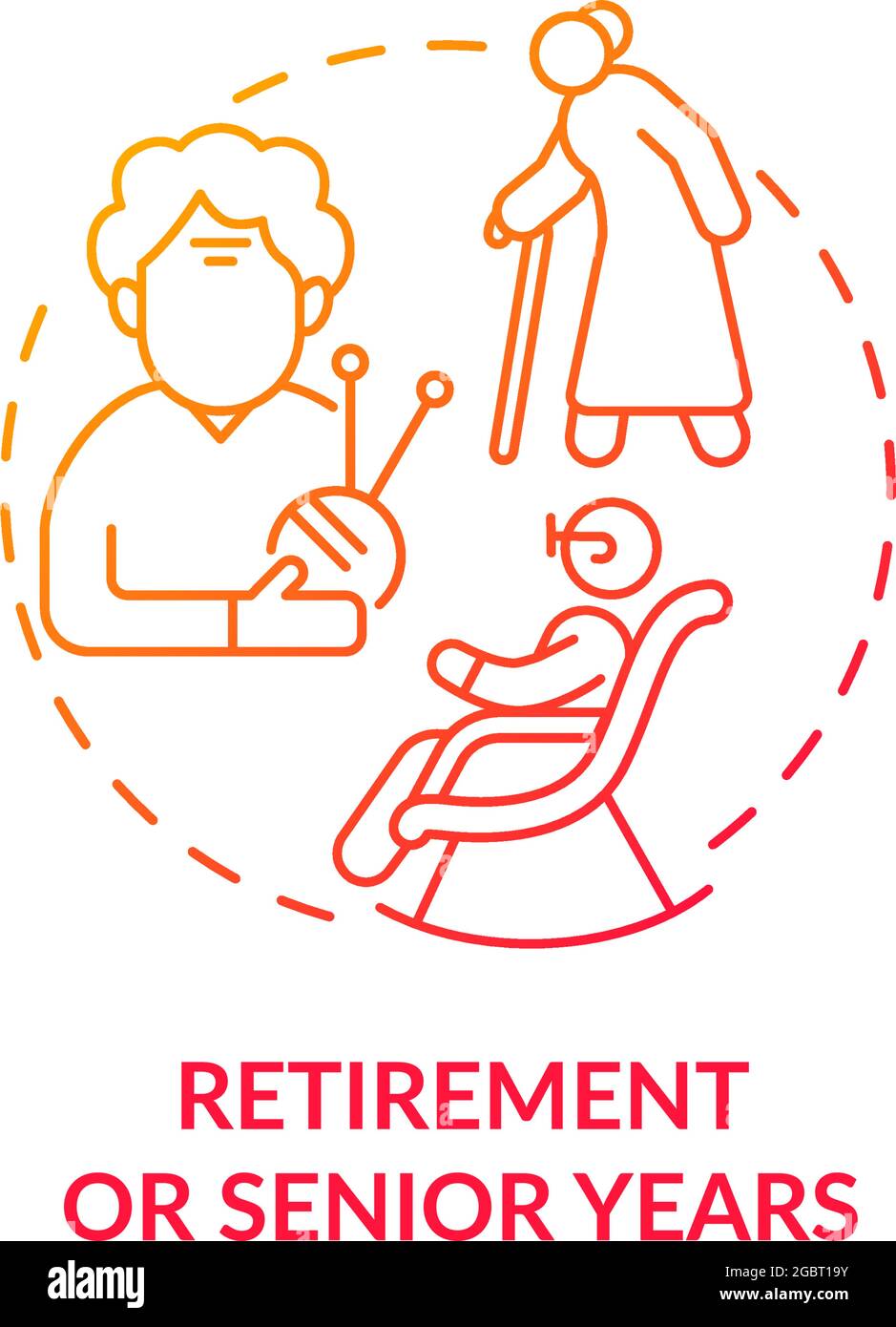 Retirement and senior years red concept icon Stock Vector Image & Art ...
