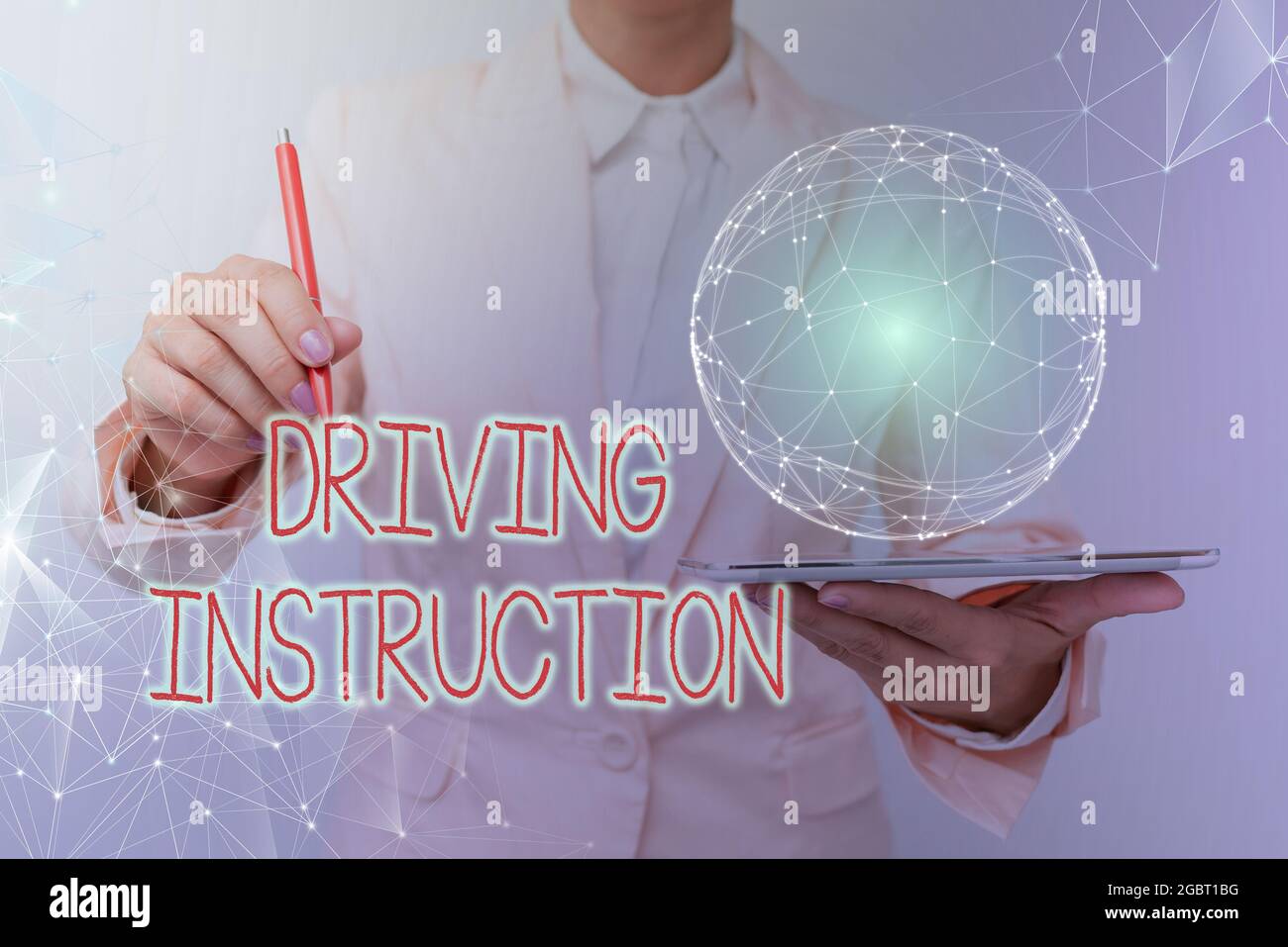 Text sign showing Driving Instruction. Concept meaning detailed ...