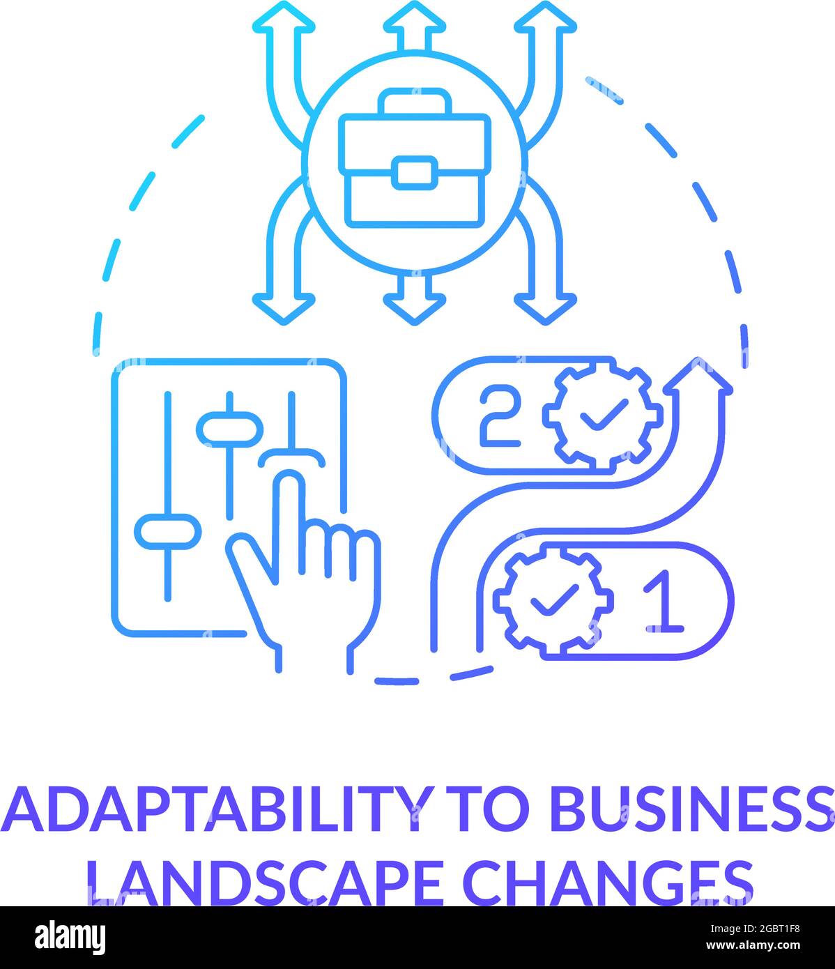 Adaptability to business landscape change blue gradient concept icon ...