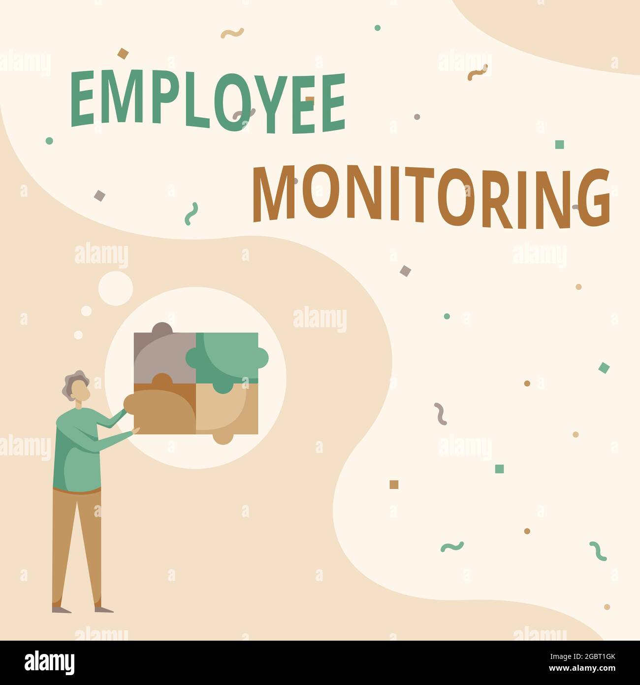 Text caption presenting Employee Monitoring. Business concept ...