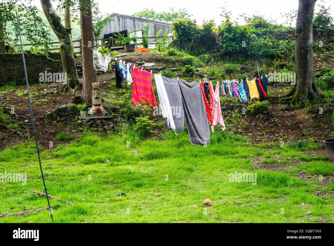 Clothes drying on a washing line Stock Photo - Alamy