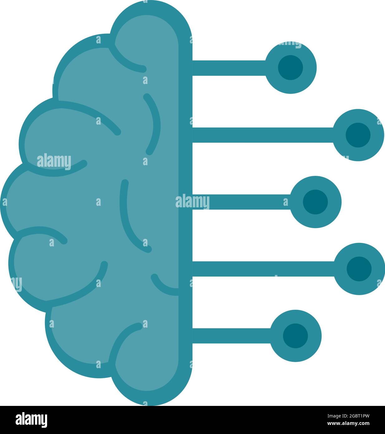 Smart brain analysis icon. Flat illustration of smart brain analysis ...