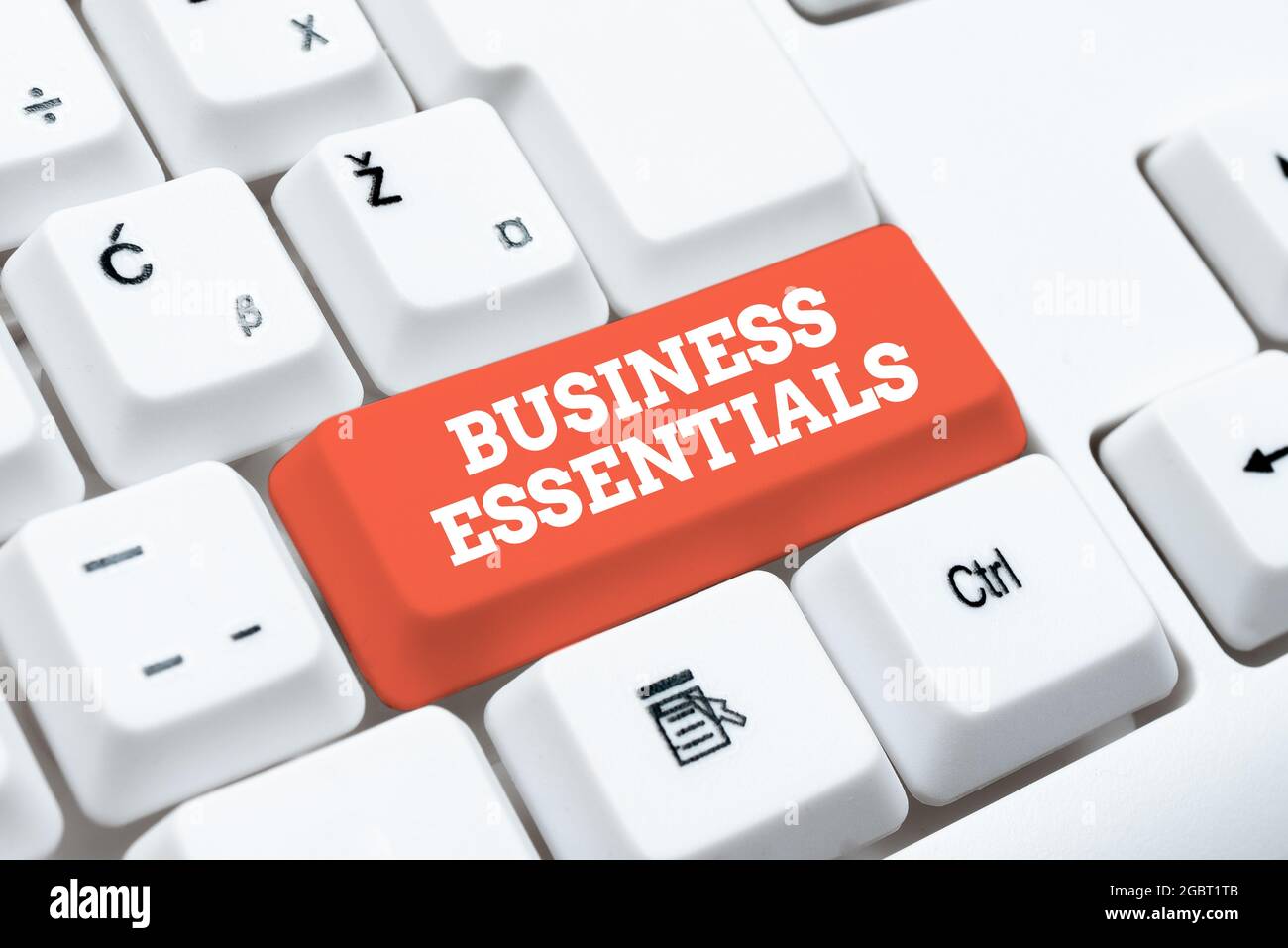 Hand writing sign Business Essentials. Internet Concept important key ...