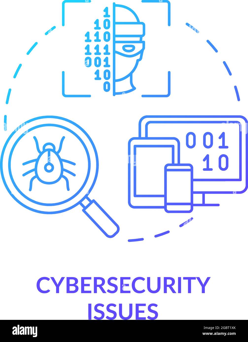 Cybersecurity issue blue gradient concept icon Stock Vector Image & Art ...
