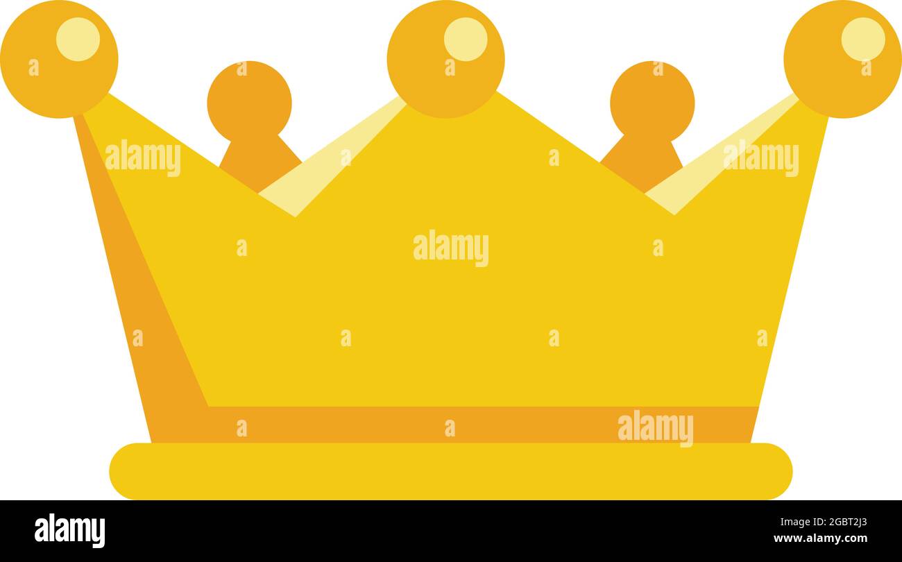 Gold game crown icon. Flat illustration of gold game crown vector icon ...