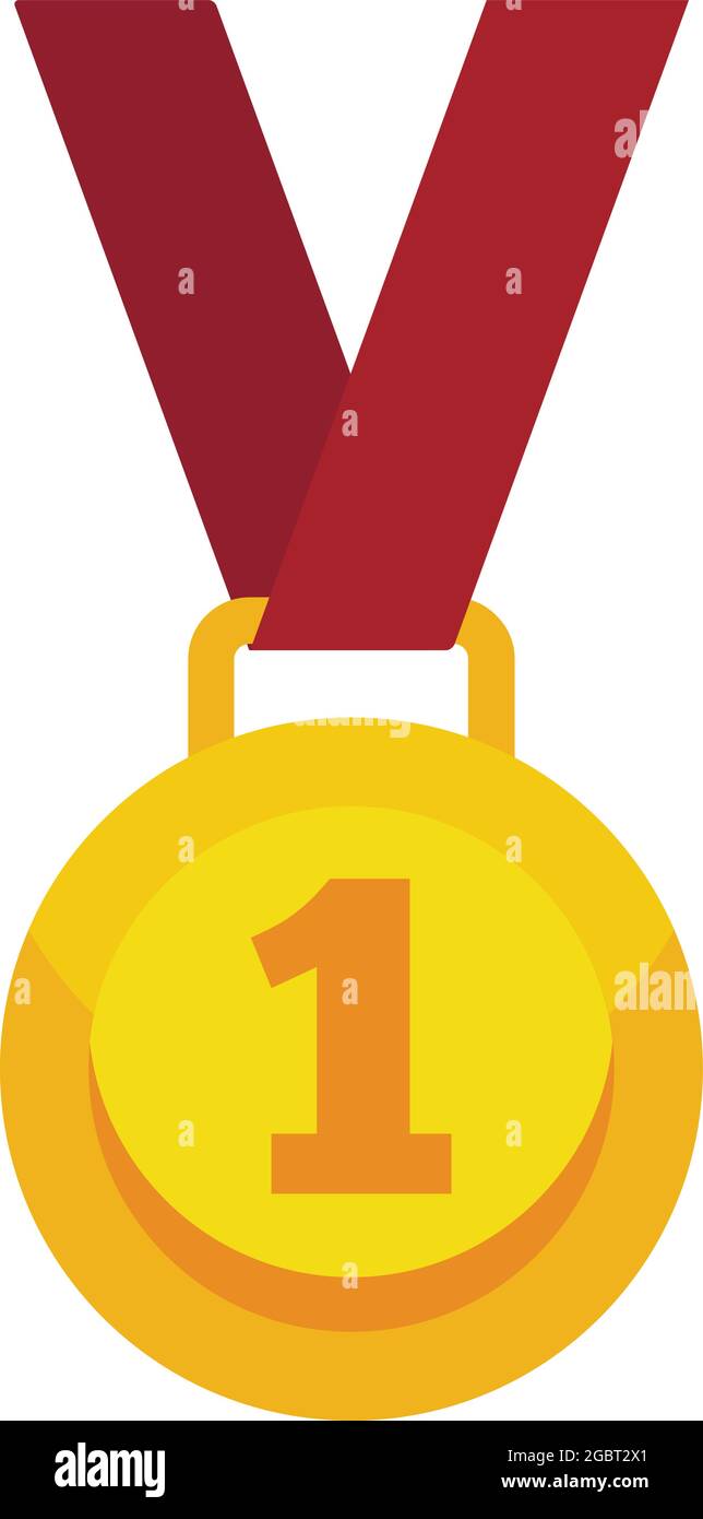 Video game medal icon. Flat illustration of video game medal vector ...