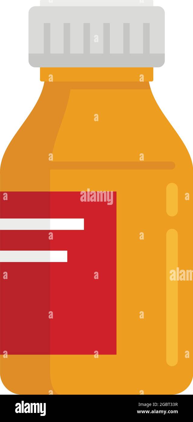 Medical cough syrup icon. Flat illustration of medical cough syrup ...