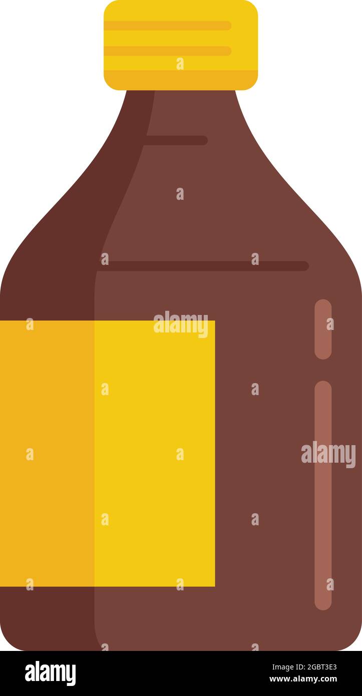 Cough syrup icon. Flat illustration of cough syrup vector icon isolated ...