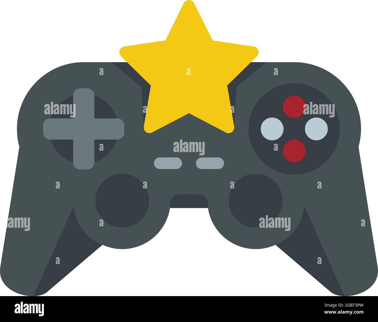 Star video game joystick icon. Flat illustration of star video game ...