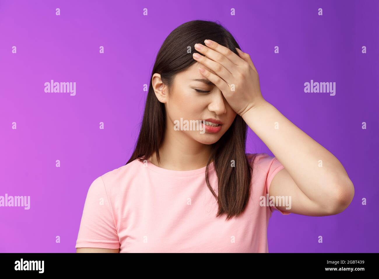 Shoot totally forgot. Upset forgetful asian girl brunette facepalm ...