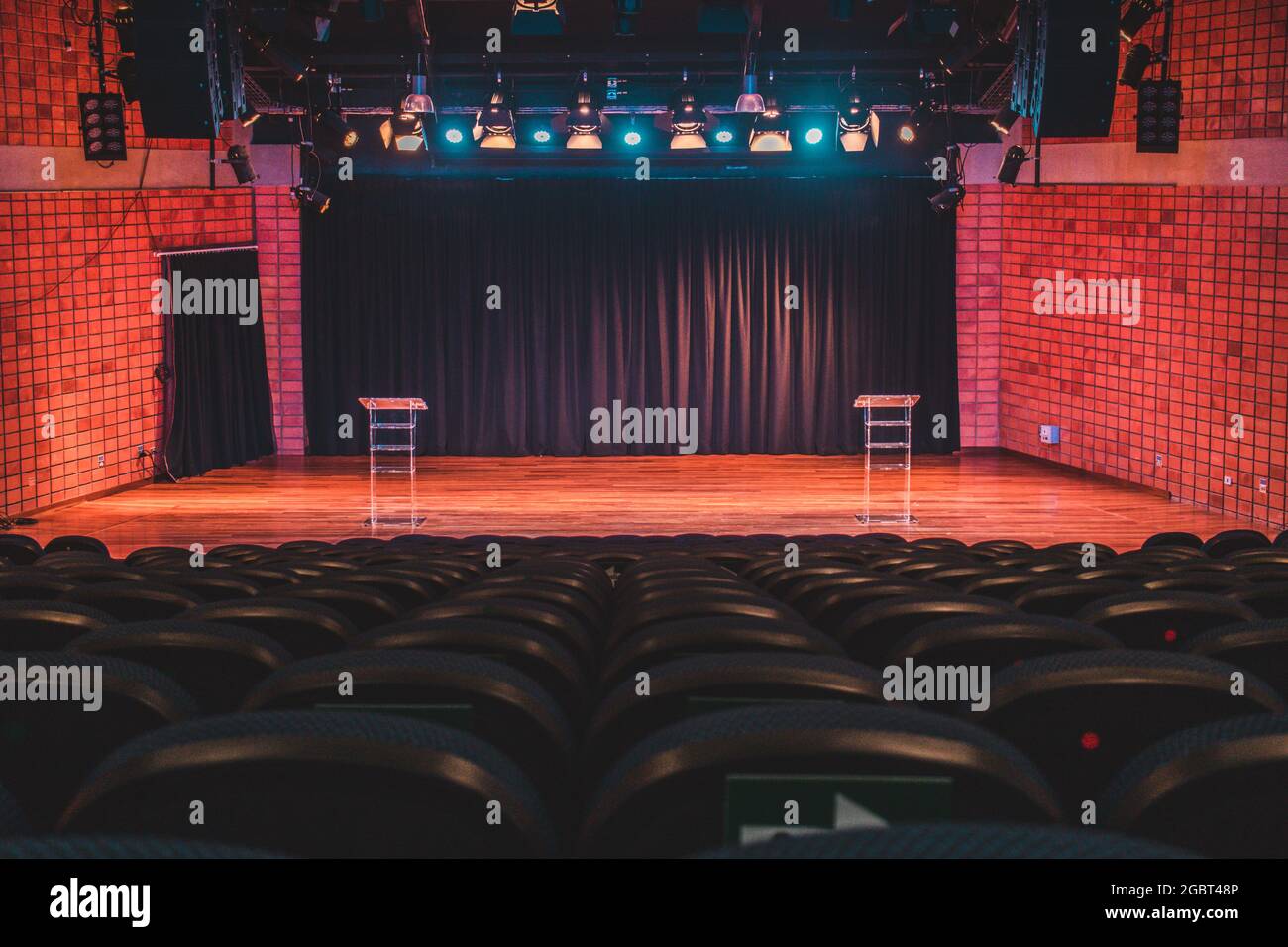 Conference stage with full view Stock Photo - Alamy