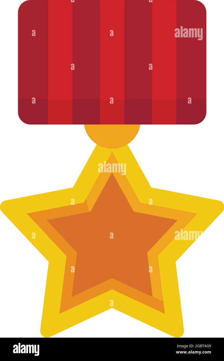 Video game gold medal icon. Flat illustration of video game gold medal ...