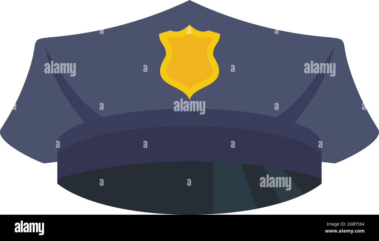 Police officer cap icon. Flat illustration of police officer cap vector ...