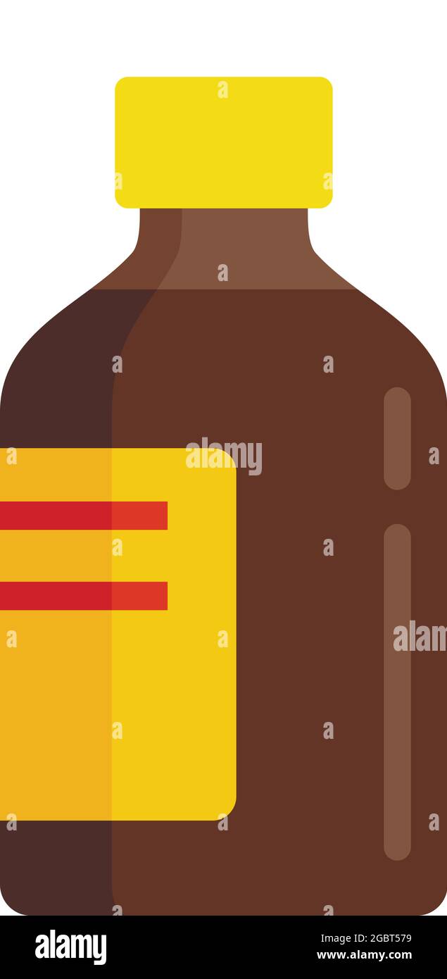 Baby cough syrup icon. Flat illustration of baby cough syrup vector ...