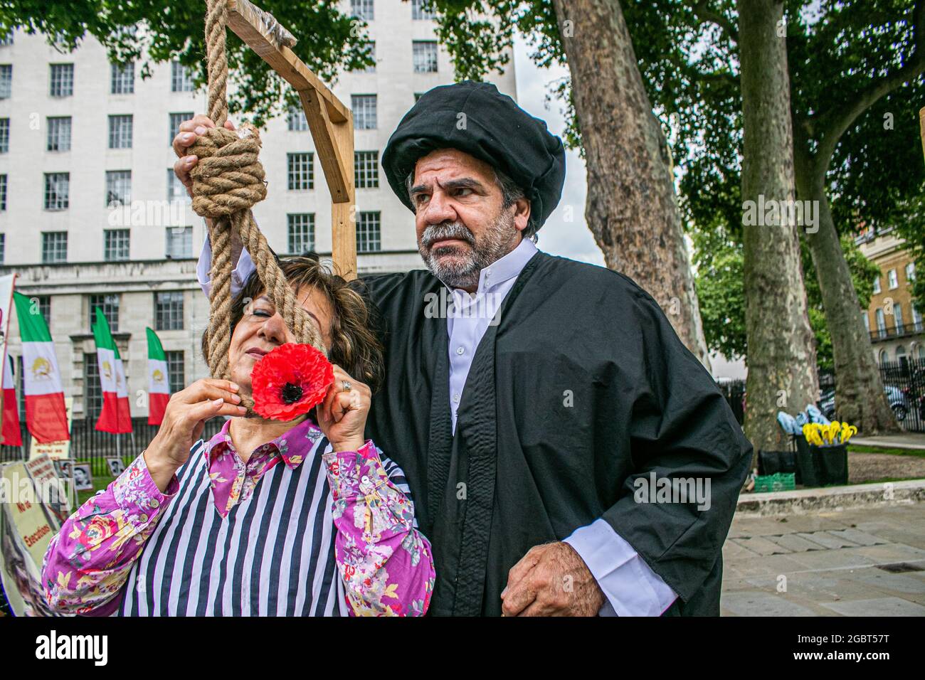 Iranian protest opposite downing street hi-res stock photography and ...