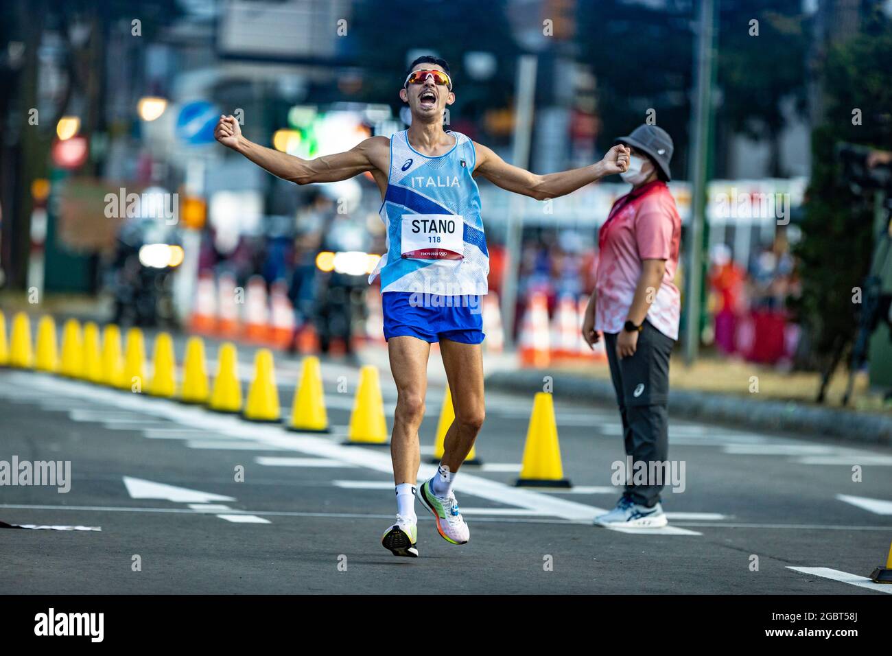 Hokkaido, Japan. 5th Aug, 2021. Massimo Stano (ITA) Race Walk : Men's ...